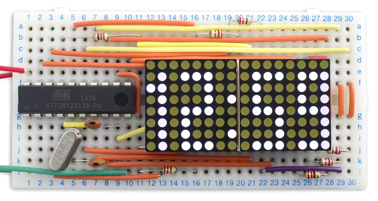 Technoblogy - Dot Matrix Clock